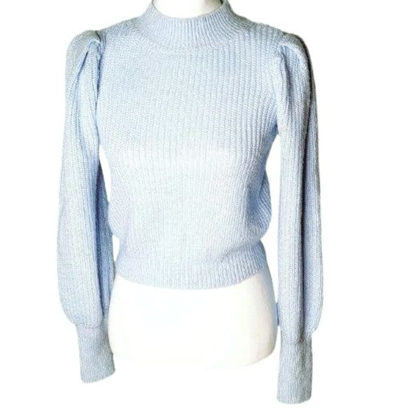 SO | Sweaters | So Baby Blue Cropped Mock Turtleneck Size Junior Xs ...